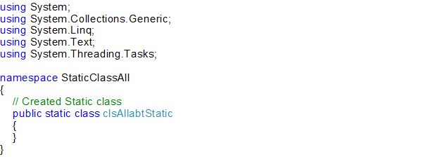 Static Class In C